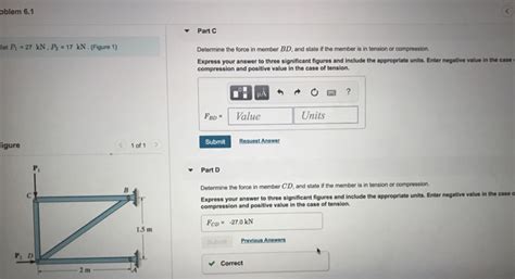Solved Problem 6 1 Set Pi 27 KN P 17 KN Figure 1 Part A Chegg Com