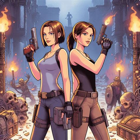 Jill Valentine And Lara Croft Fan Art By Project Emma On Deviantart
