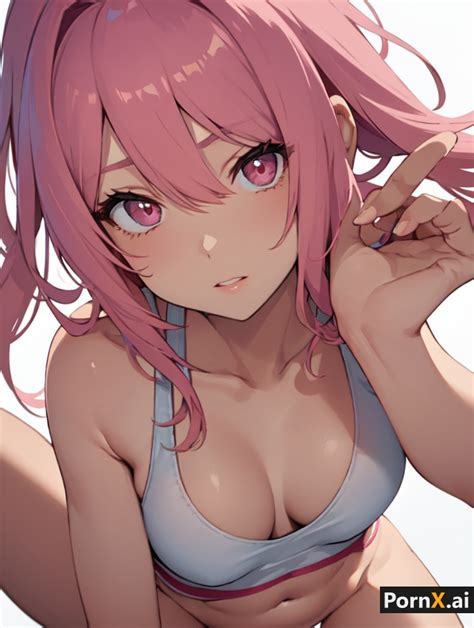 Rule 34 Ai Generated Bangs Cleavage Cute Pink Hair Portrait Small