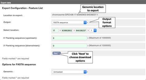 Download Data From The Ensembl Browser Ensembl