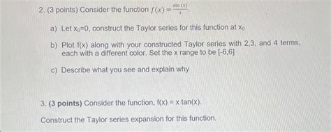 Solved 2 3 Points Consider The Function Fxxsinx A