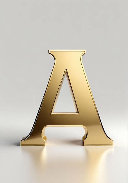 A Gold Letter A On A Gold Object Premium AI Generated Image