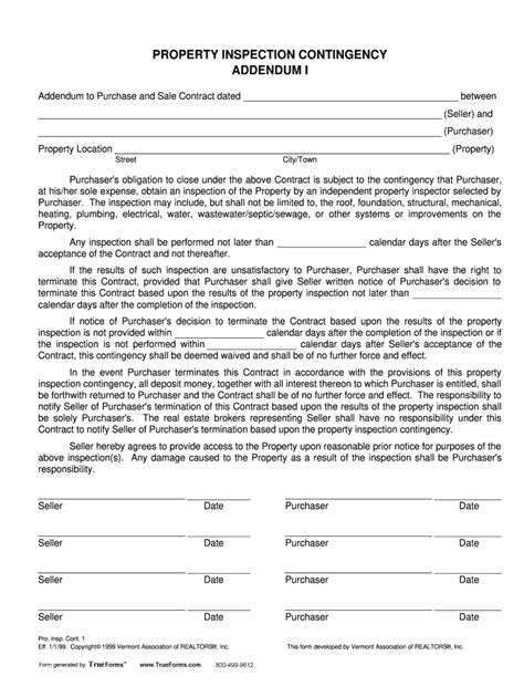 Inspection Contingency Addendum Fill Out And Sign Online Dochub
