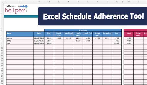Excel Schedule Adherence Tool