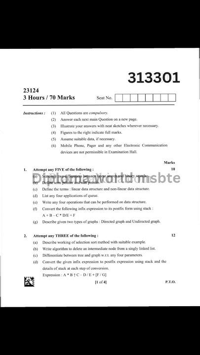 Dsumsbte K Scheme Winter 2024 Data Structure Using C Imp Paper