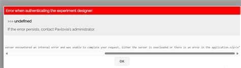 Error When Loading The Pavlovia Dashboard Error500 Online