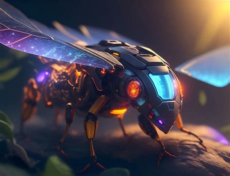 Premium Ai Image Weird Core Bug Robot In Beautiful Macro Camera