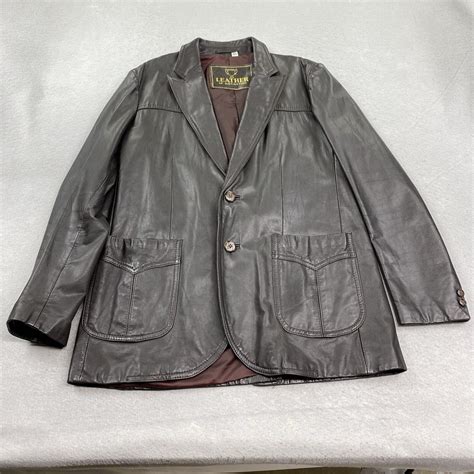 Vintage Leather Of Distinction Jacket Mens 42l Brown Gem