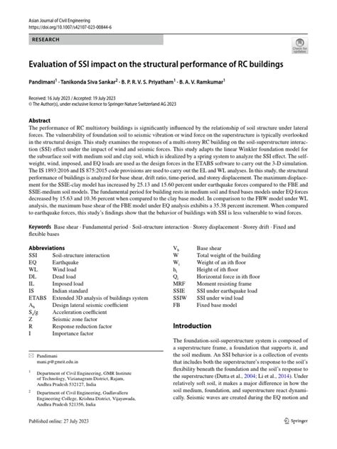 Evaluation Of Ssi Impact On The Structural Performance Of Rc Buildings