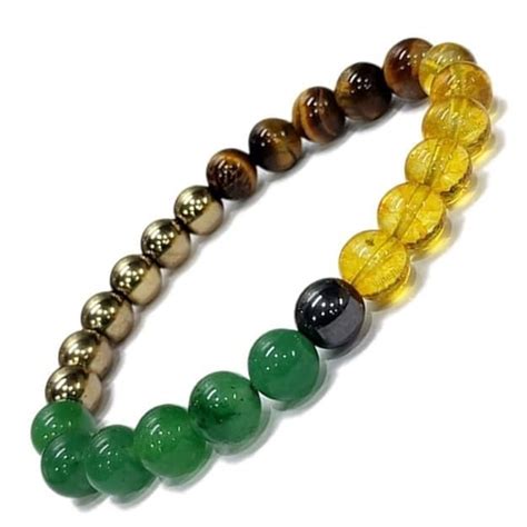 Buy Gemsji Money Magnet Bracelet Pyrite Green Aventurine Citrine