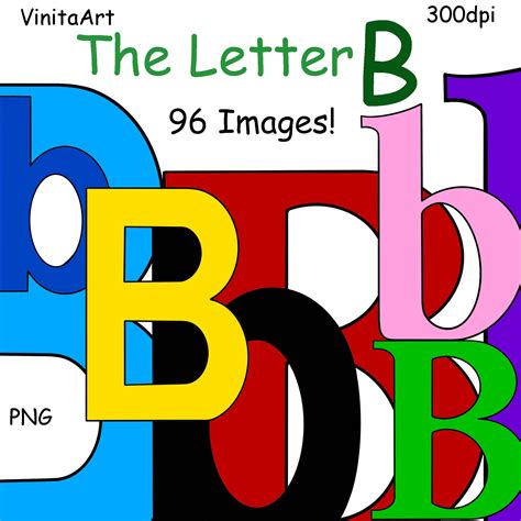 The Letter B Alphabet Clipart Digital Download 96 Images Etsy New Zealand