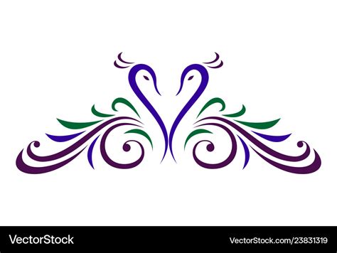Abstract Twin Peacock Love Logo Icon Royalty Free Vector