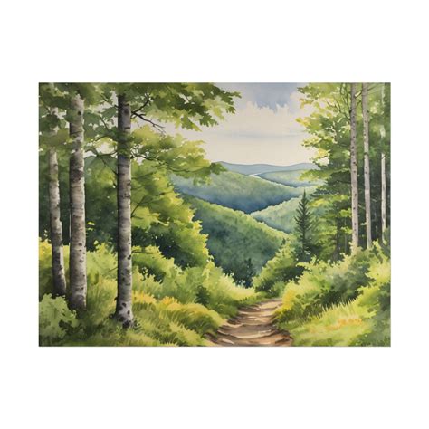 Pocono Mountains Watercolor Painting Pennsylvania Travel Art Print