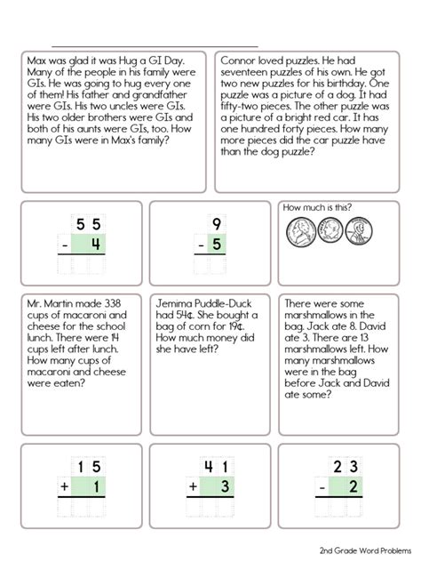 2nd Grade Word Problem Worksheets Book1 Pdf