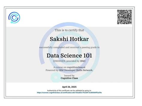 Excited To Share I Have Completed Python 101 For Data Science By Ibm This Sakshi Hotkar