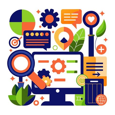 Seo Elements Include Seo Text Vector Illustration Premium Ai Generated Vector