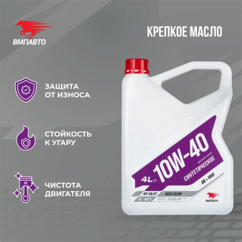 Моторное масло ВМПАВТО 10w 40 Api Sn Cf A3 B4 Синтетическое — ВМПАВТО