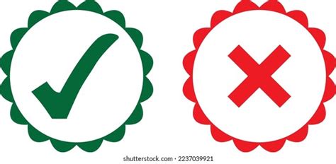 Approved Not Approved Icon Green Check Stock Vector Royalty Free