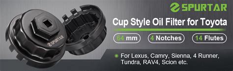 Oil Filter Wrench For Toyota Oil Filter Housing Cap Removal Tool 64mm 14 Flute Compatible With