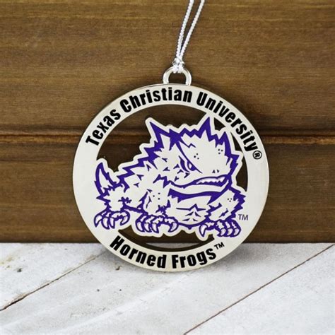 Texas Christian University Tcu Horned Frogs Silver Ornament Officially