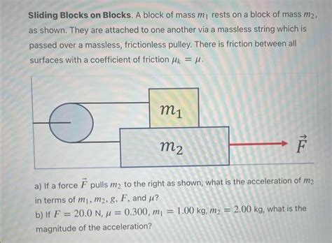 solved sliding blocks on blocks a block of mass m1 rests on