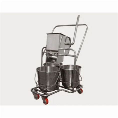 Stainless Steel 3 Bucket Mopping Trolley For Industries At ₹ 18500 In Hyderabad