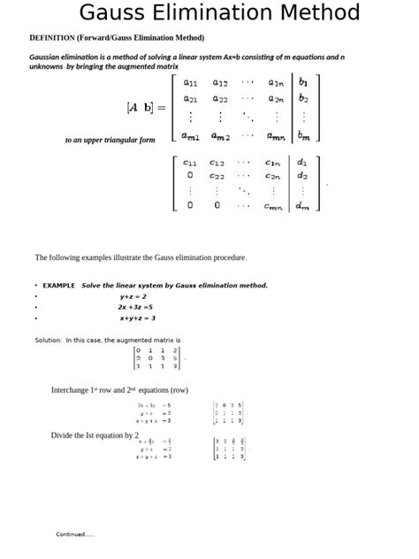 Gauss Elimination Method Pdf