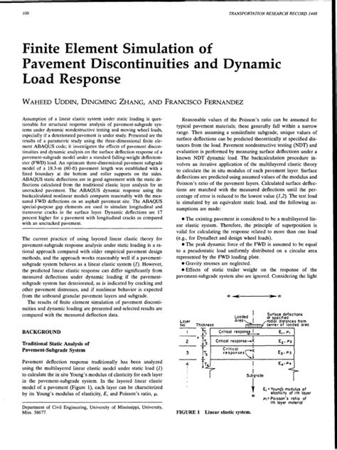 Finite Element Simulation Of Pavement Discontinuities And Dynamic Load