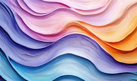 Colorful Abstract Waves In Pastel Shades Smooth Texture Flowing Patterns Stock Image Image
