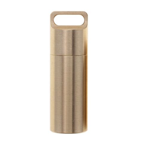 Pill Box Case Holder Edc Brass Waterproof Pill Capsule Container