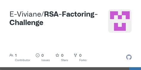 github e viviane rsa factoring challenge