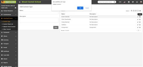 How To Add Content Type Smart School School Management System By Qdocs