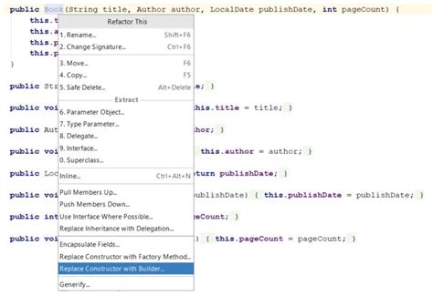 Creating The Java Builder For A Class In Intellij