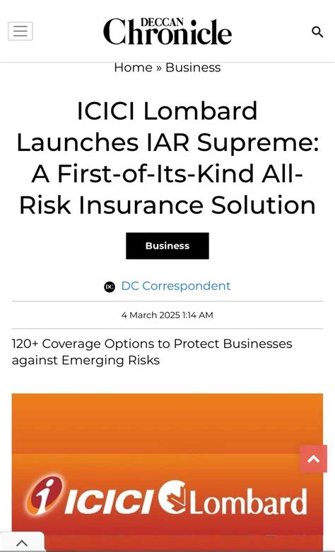 Icici Lombard Launches Iar Supreme Policy Ashesh Mehta Posted On The Topic Linkedin