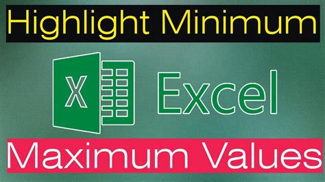 How To Highlight Minimum And Maximum Values In Excel Automatic Youtube