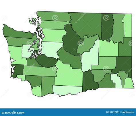Washington Dc Administrative Map Counties Map Of Washington Dc With Different Colours Blank