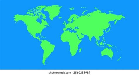 Light Blue Green Detailed World Map Stock Vector Royalty Free