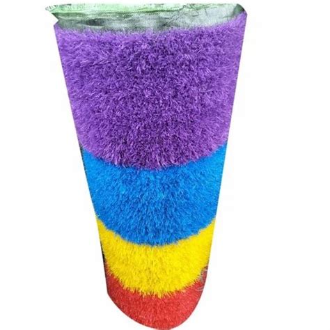 Jute Multicolor Synthetic Plastic Artificial Wall Grass Striped Mat