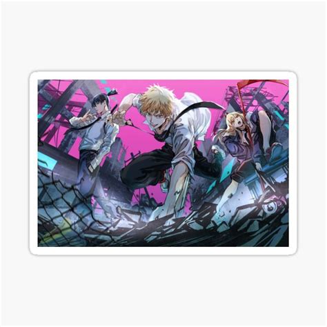 Denji Pochita Chainsaw Man Sticker For Sale By Anamokeita Redbubble