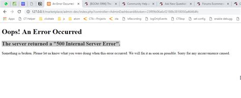 prestashopo 1 7 4 3 the server returned a 500 internal server error