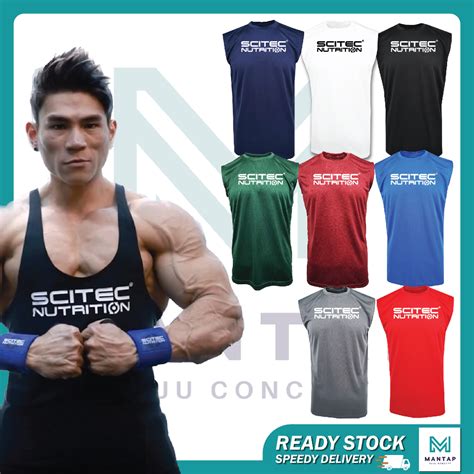 Scitec Nutrition Microfiber Sleeveless Shirt Sport Jersey Fast Drying