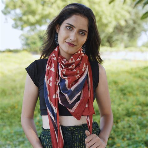 Geometric Design Ajrakh Scarf 1010 Ajrakh Cootton Scarf