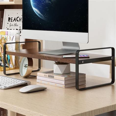 Laptop Stand Monitor Stand Riser Desktop Stand Writing Shelf Wooden Monitor Stand Rack Laptop