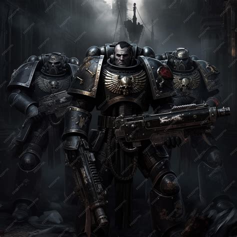 Premium Ai Image Warhammer Black Consuls Space Marines Night