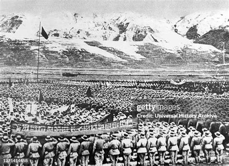 Chinese Troops Assembled For The 1950 Communist Chinese Government