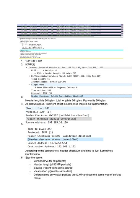 Comp W Wireshark Lab Answers ICMP Header Length Is Bytes