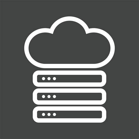 Cloud And Server Data Line Inverted Icon Vector Art At Vecteezy