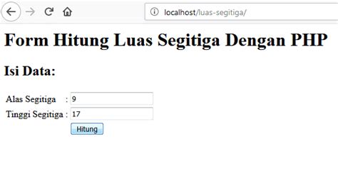 Cara Menghitung Luas Segitiga Menggunakan PHP Tutorial