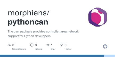 GitHub Morphiens Pythoncan The Can Package Provides Controller Area Network Support For