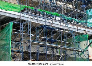 Scaffold Erection Green Safety Net Construction Stock Photo 2126640068 Shutterstock
